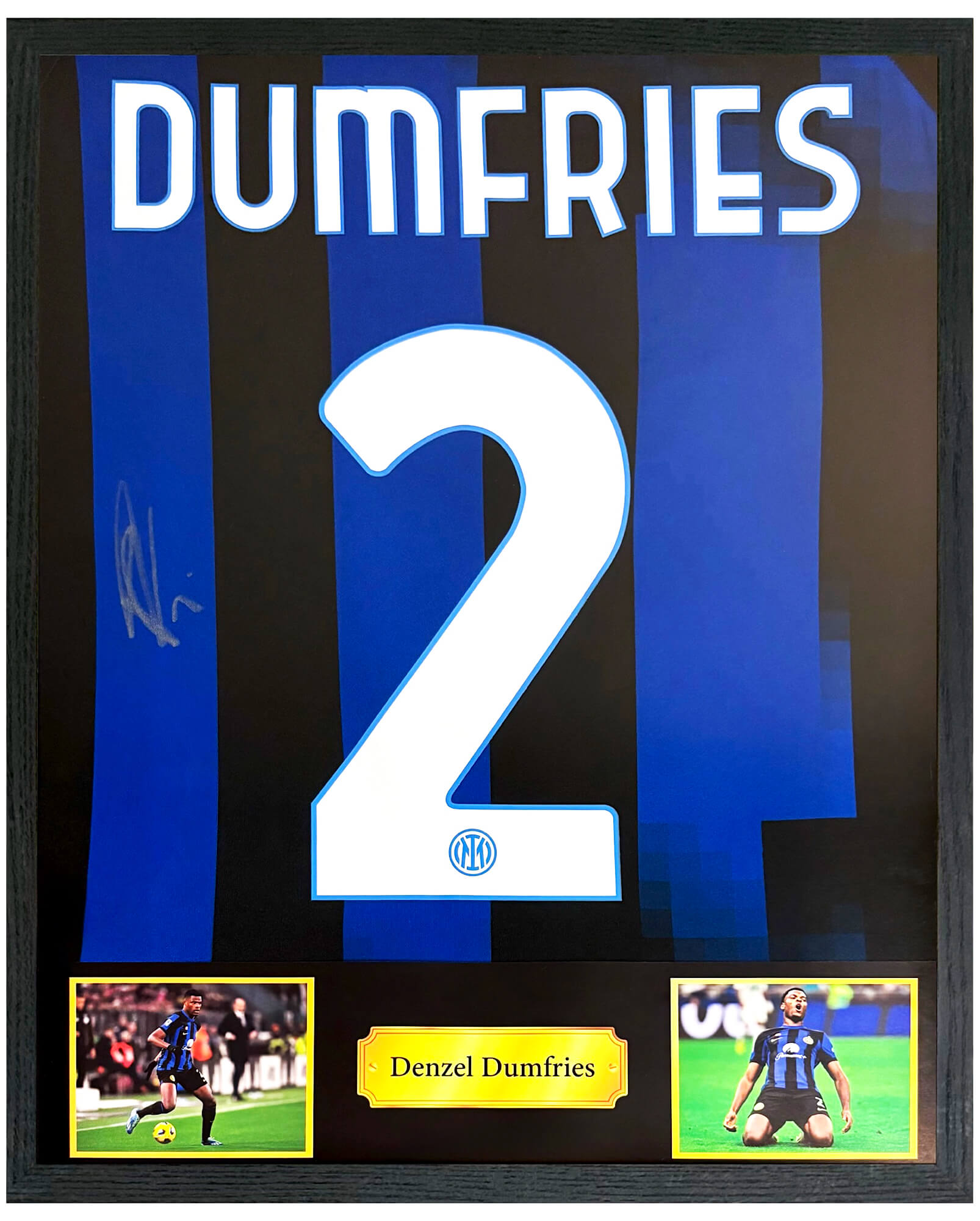 Denzel Dumfries - Gesigneerd Internazionale thuisshirt 23/24 (Kampioen ...