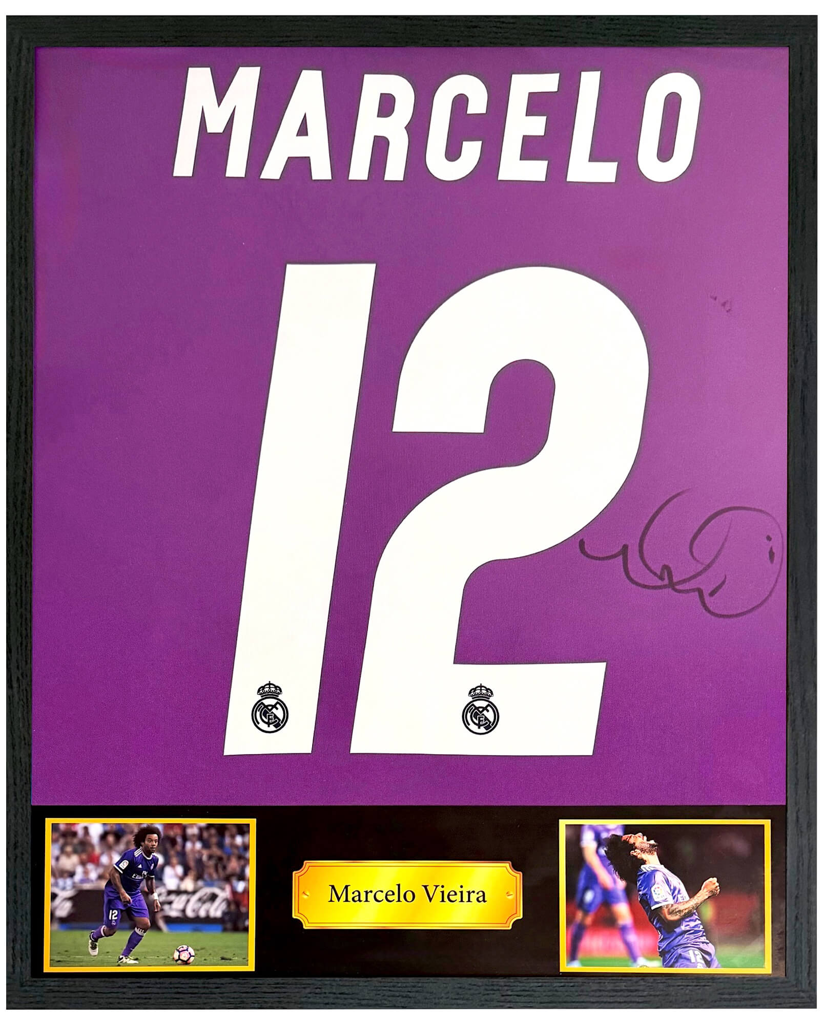 Marcelo - Gesigneerd Real Madrid uitshirt 16/17 (Champions League wins ...